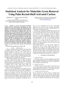 Statistical analysis for malachite green removal using Palm-Kernel-Shell-Activated Carbon - IIUM ...